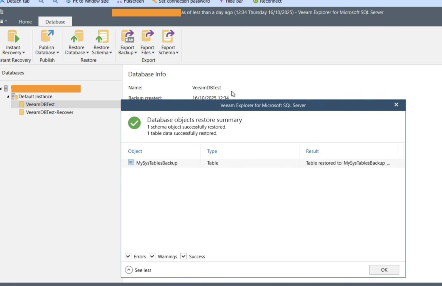 Second of Three – Recovery Options for OCI Veeam Agent Backups » Tech Nugget